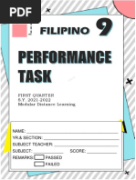 2nd Quarter Performance Task | PDF