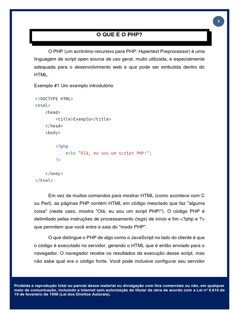 Linguagem PHP | PDF | Php | Linguagem de script