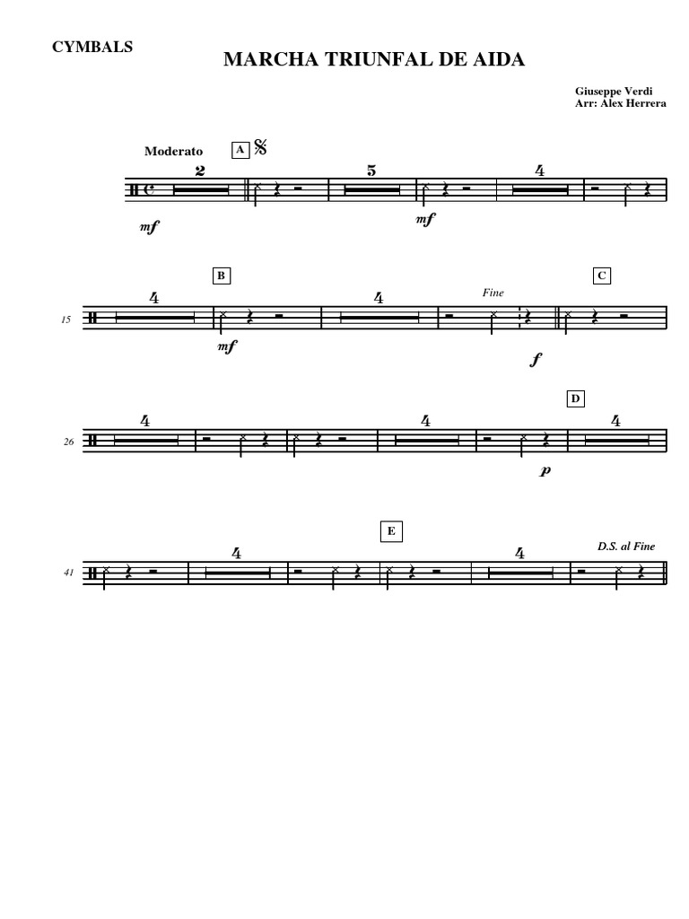 Marcha Triunfal Aida - Cymbals | PDF