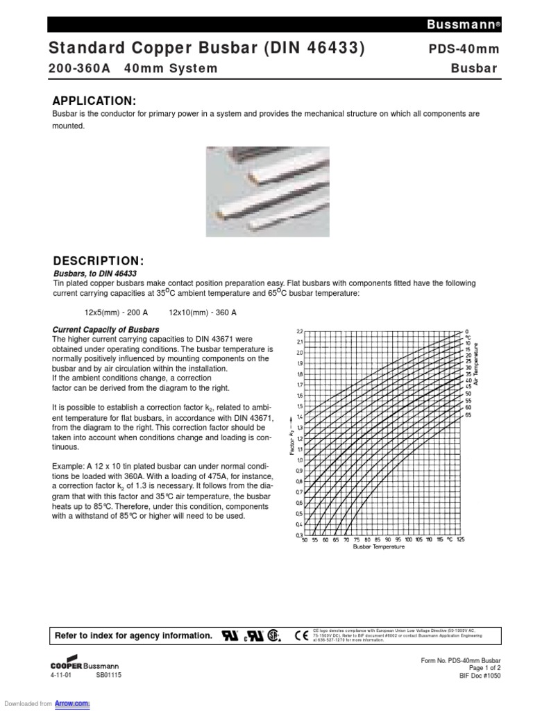 Standard Copper Busbar (DIN 46433) | PDF | Alternating Current ...