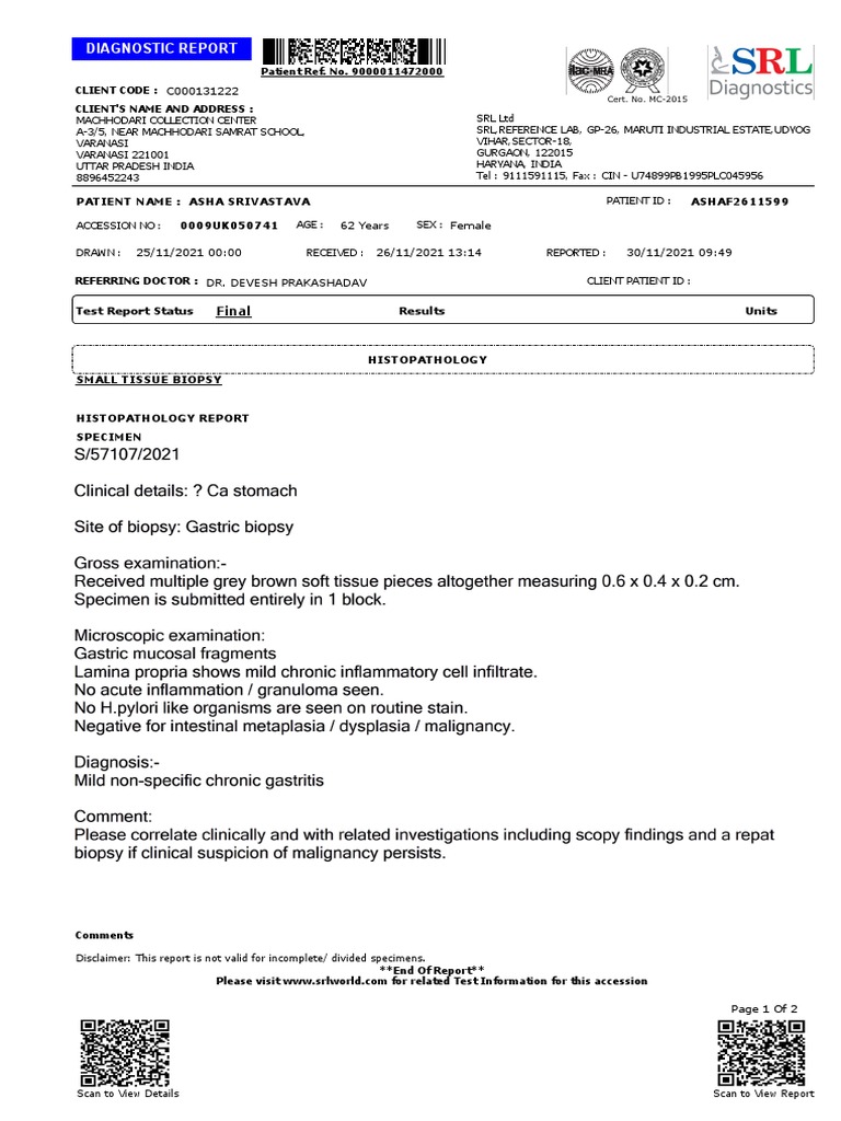 Diagnostic Report: Final | PDF | Assay | Life Sciences