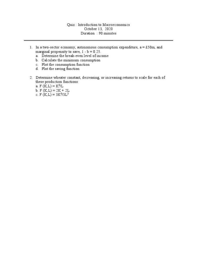 Quiz Introduction To Macroeconomics IESP Internas 2020 | PDF ...