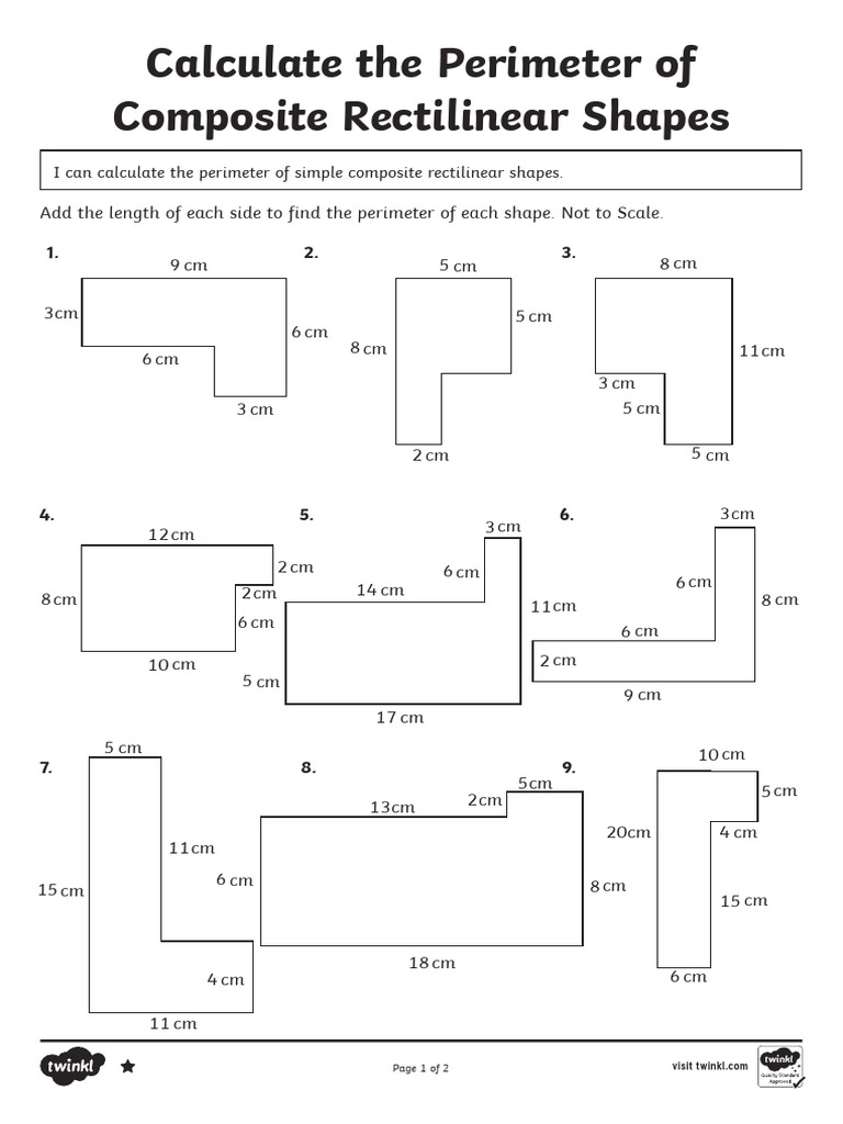 Calculate Perimeter of Composite Shapes | PDF | Length | Distance
