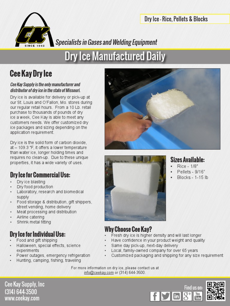Dry Ice Cut Sheet2 | PDF | Carbon Dioxide | Ice