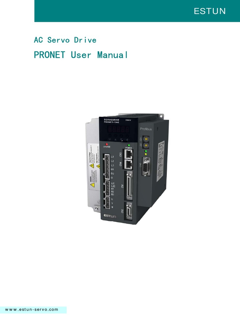 PRONET User Manual: AC Servo Drive | PDF | Power Supply | Electric Motor