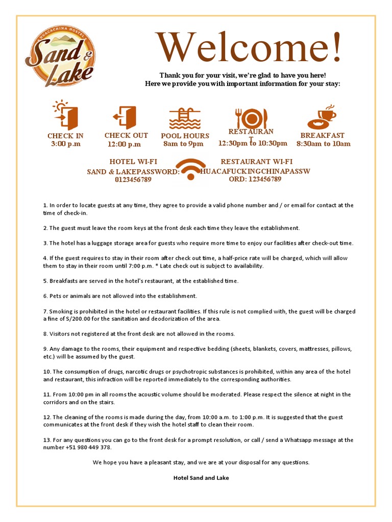 Reglas de Hospedaje Ingles | PDF Reglas de Hospedaje Ingles | PDF