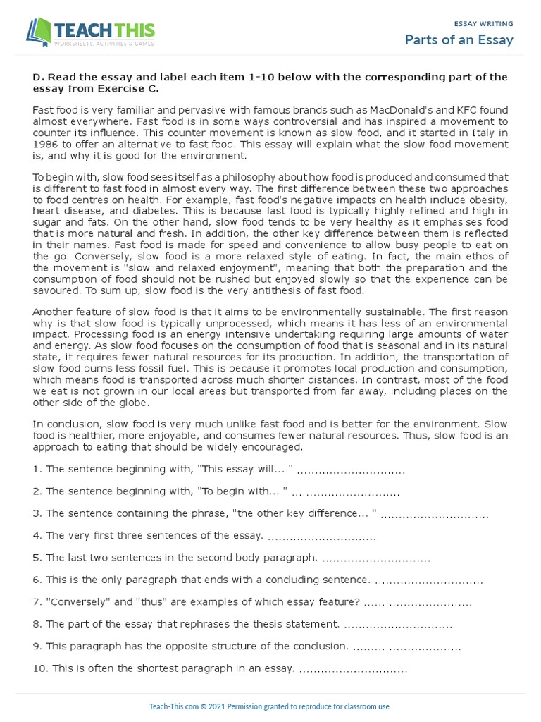 Essay Sample 2 Final | PDF | Foods | Fast Food