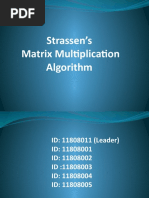 Strassen's Matrix Multiplication | PDF | Mathematical Logic | Algorithms
