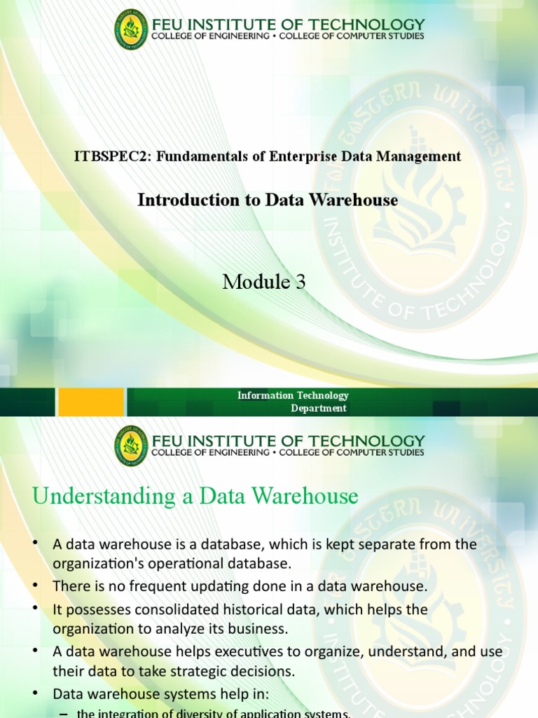 Module 3 Introduction To Data Warehouse | PDF | Data Warehouse | Metadata