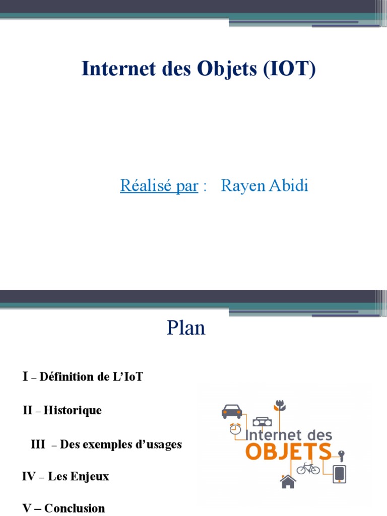 Presentation Sur L'internet Des Objets | PDF | Internet des objets ...