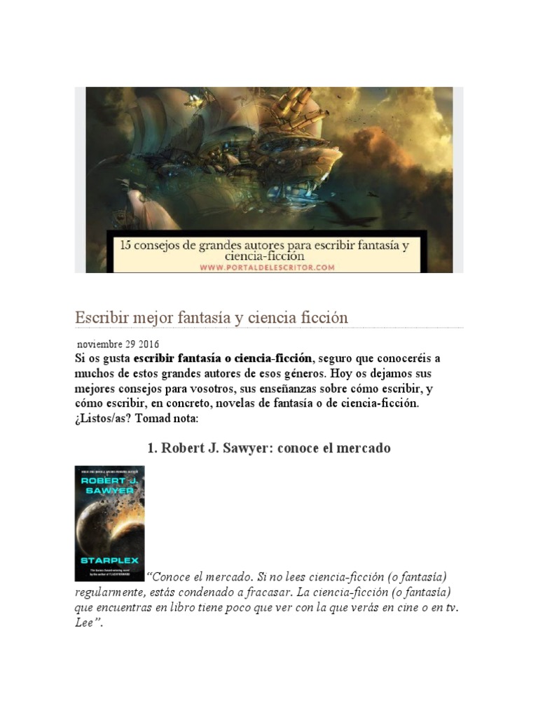 Escribir Mejor Fantasía y Ciencia Ficción | PDF | Ciencia ficción | J ...