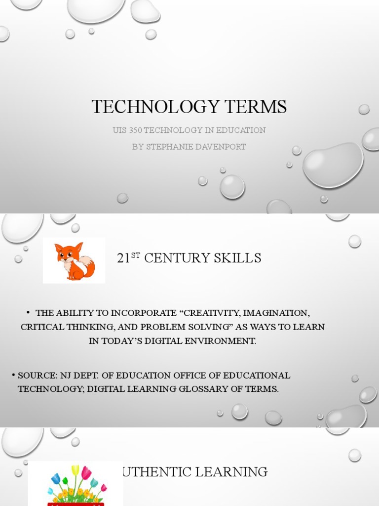 Technology Terms Presentation | PDF | Educational Technology | Learning