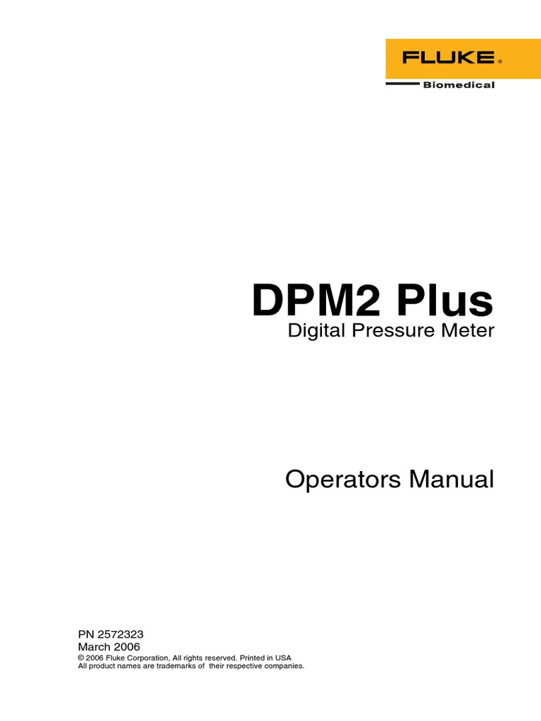 DPM2 Plus: Operators Manual | PDF | Pressure Measurement | Pressure