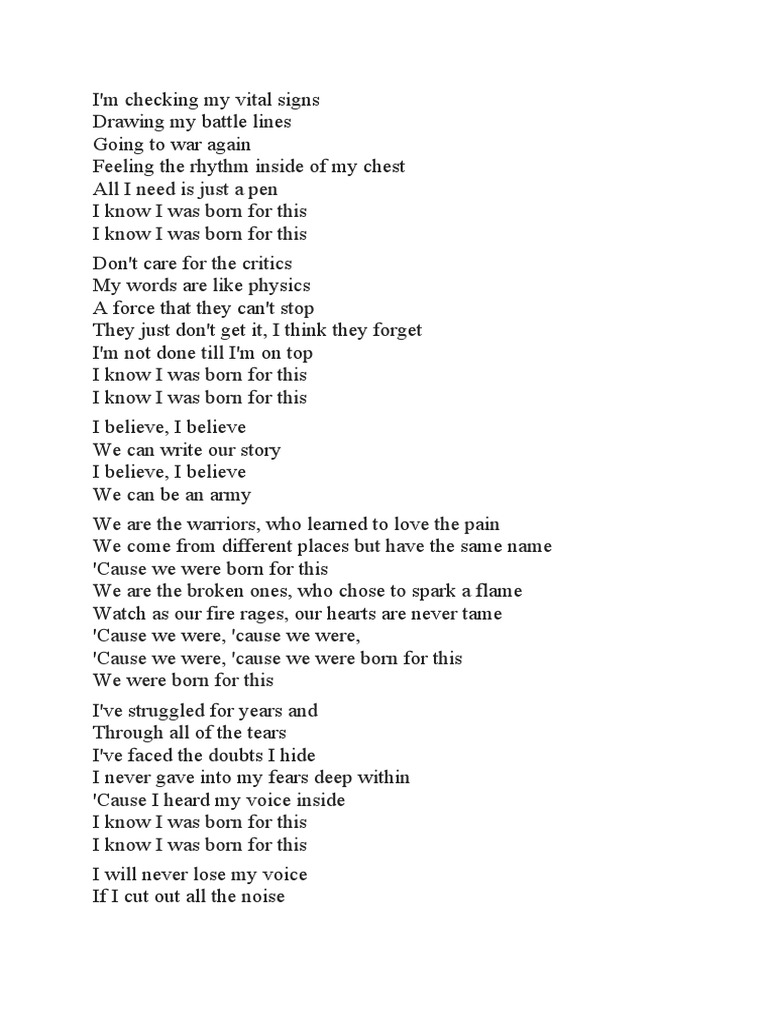 Spiderman Into The Spiderverse - Born For This | PDF | Self-Improvement ...