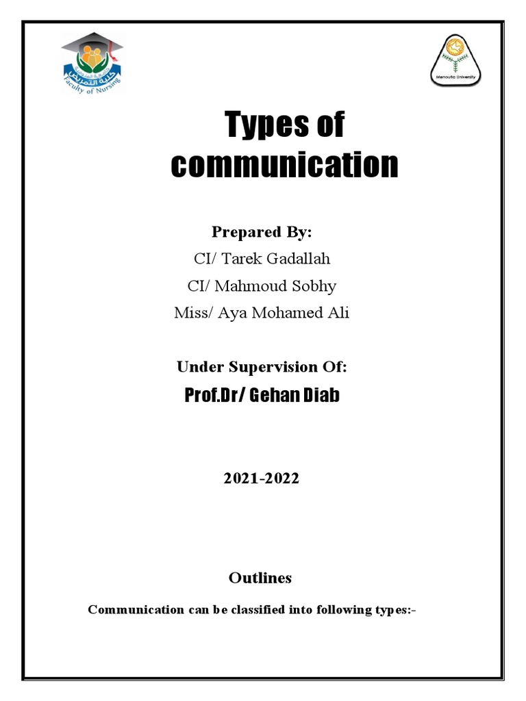 6-Types of Communication | PDF | Nonverbal Communication | Communication