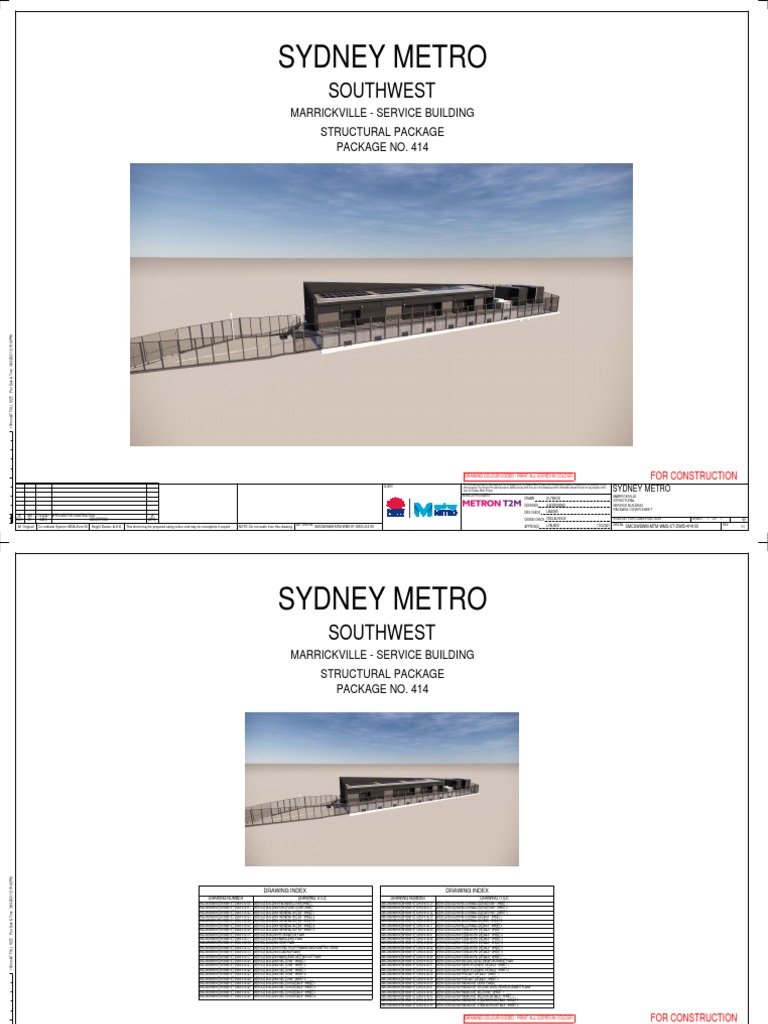 Construction Structural Drawings Combined Sydeny Metro | Download Free ...