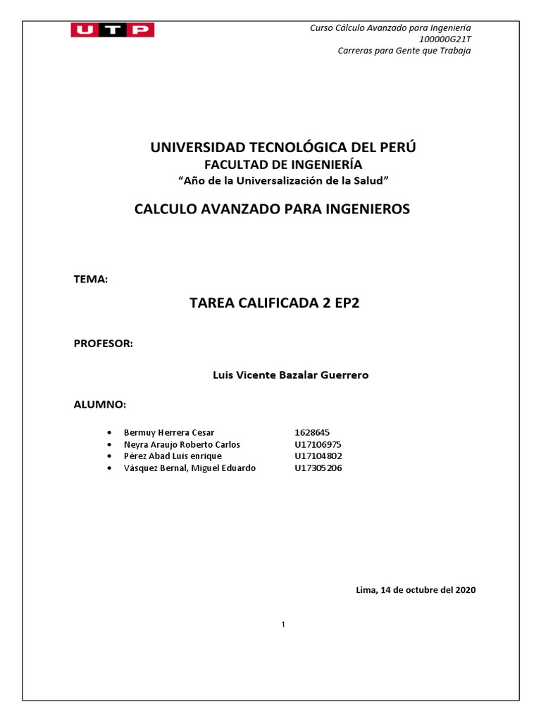 Tarea Calificada 2 EP2 | PDF
