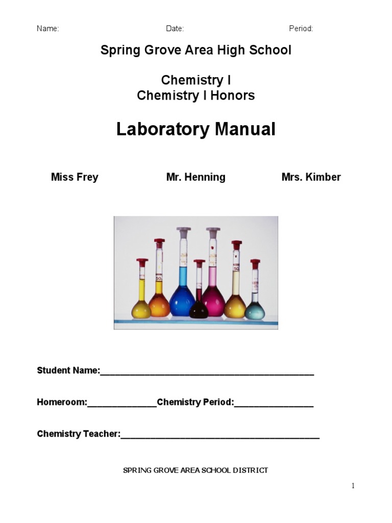 Chemistry Lab Manual | PDF | Chemical Elements | Isotope