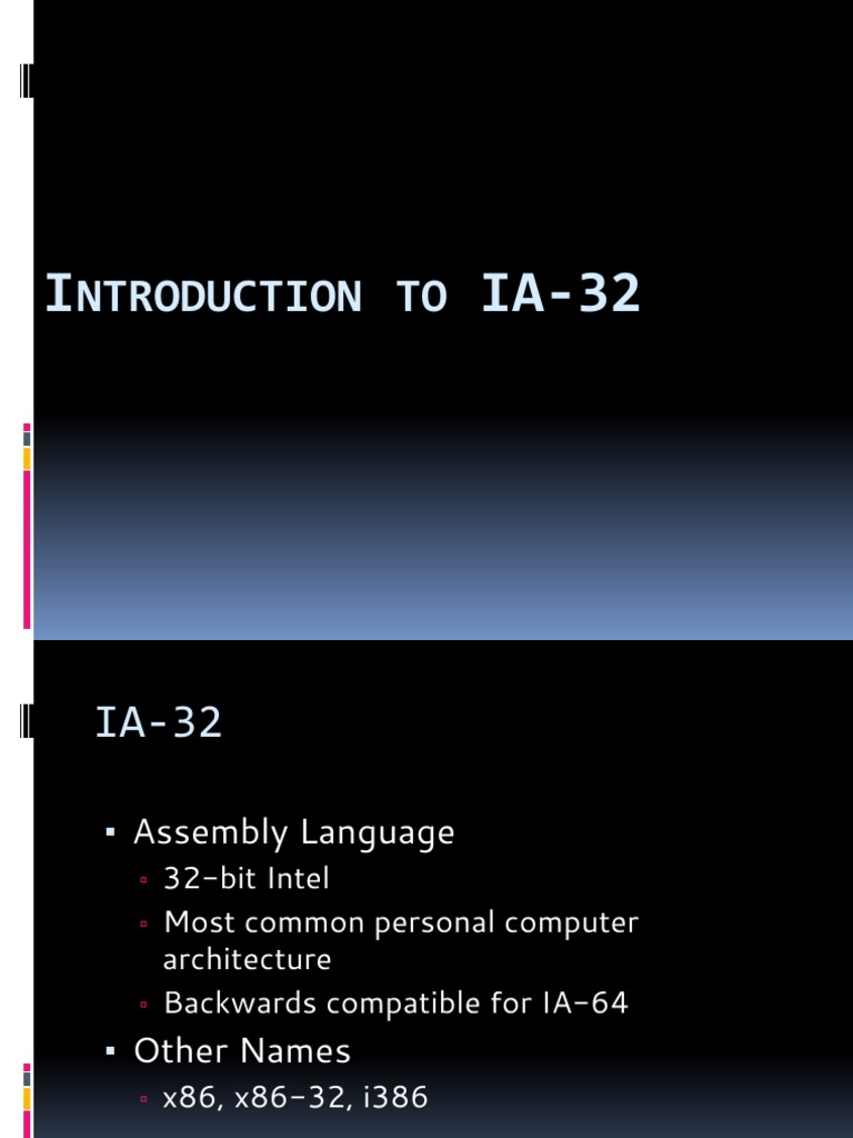 IA32 | PDF | Assembly Language | Computing