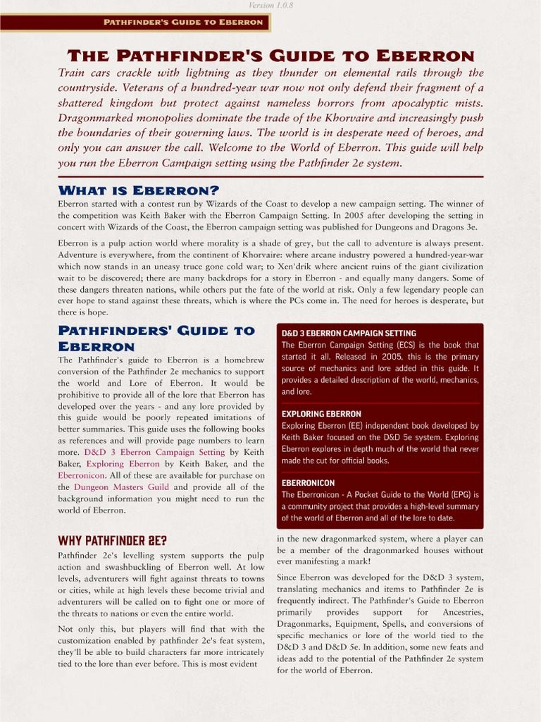 Eberron To Pf2e | PDF