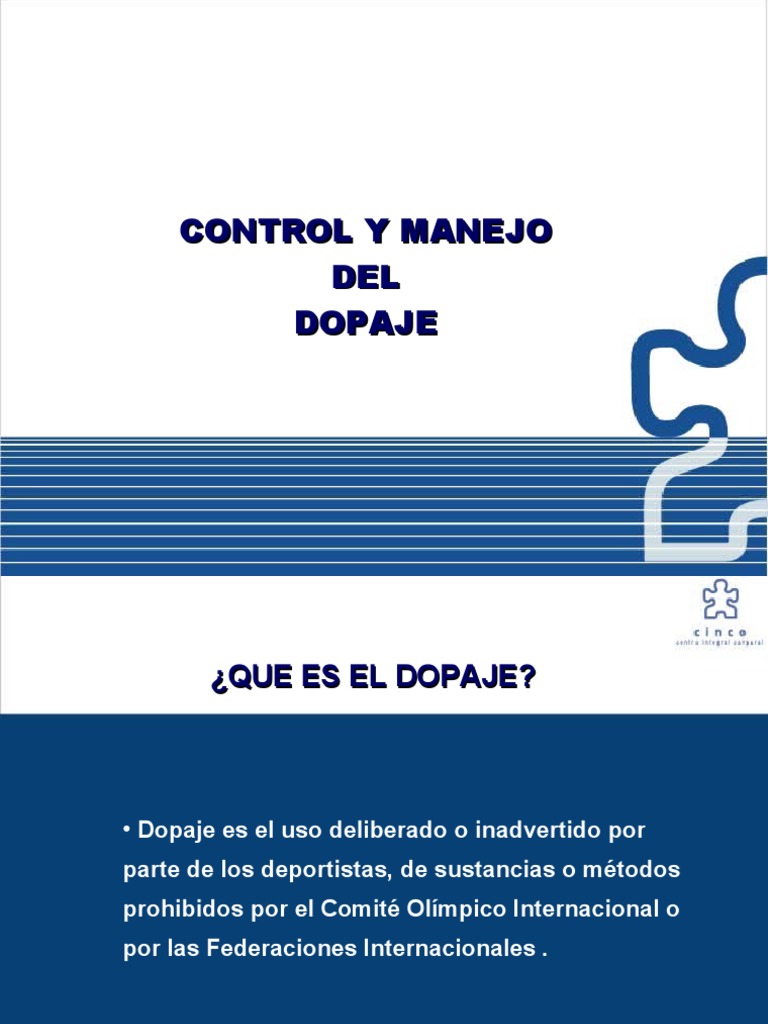 Presentación DOPAJE | PDF | Dopaje en el deporte | Estimulante