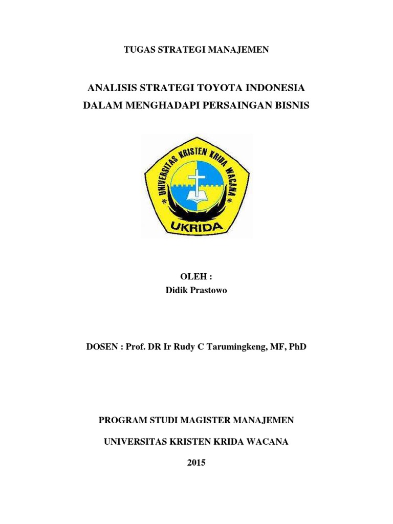 Strategi Toyota Hadapi Persaingan Indonesia | PDF | Bisnis