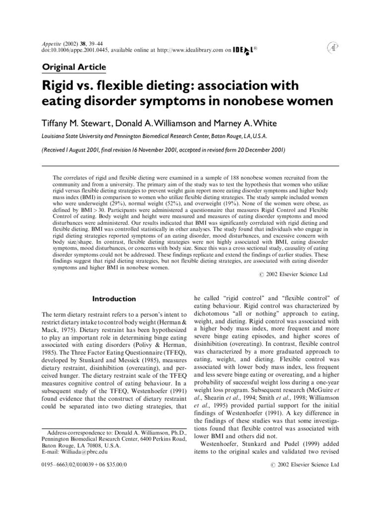 Rigid Vs Flexible Dieting | PDF | Body Mass Index | Eating Disorder