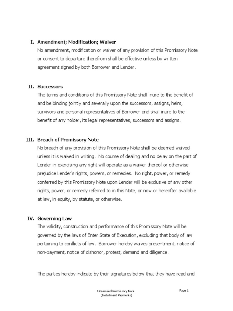 Amendment Note | PDF | Promissory Note | Notary Public