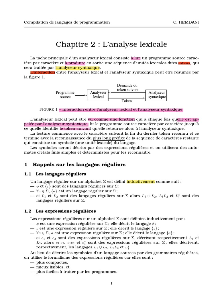 Analyse Lexicale | PDF | Programmation informatique | Ingénierie informatique
