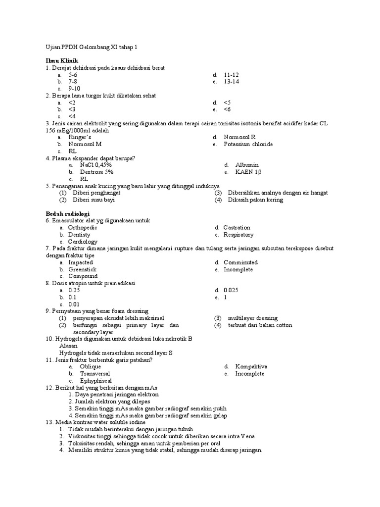 Ujian PPDH Gelombang 11.1 | PDF | Kesehatan Holistik | Sains & Matematika