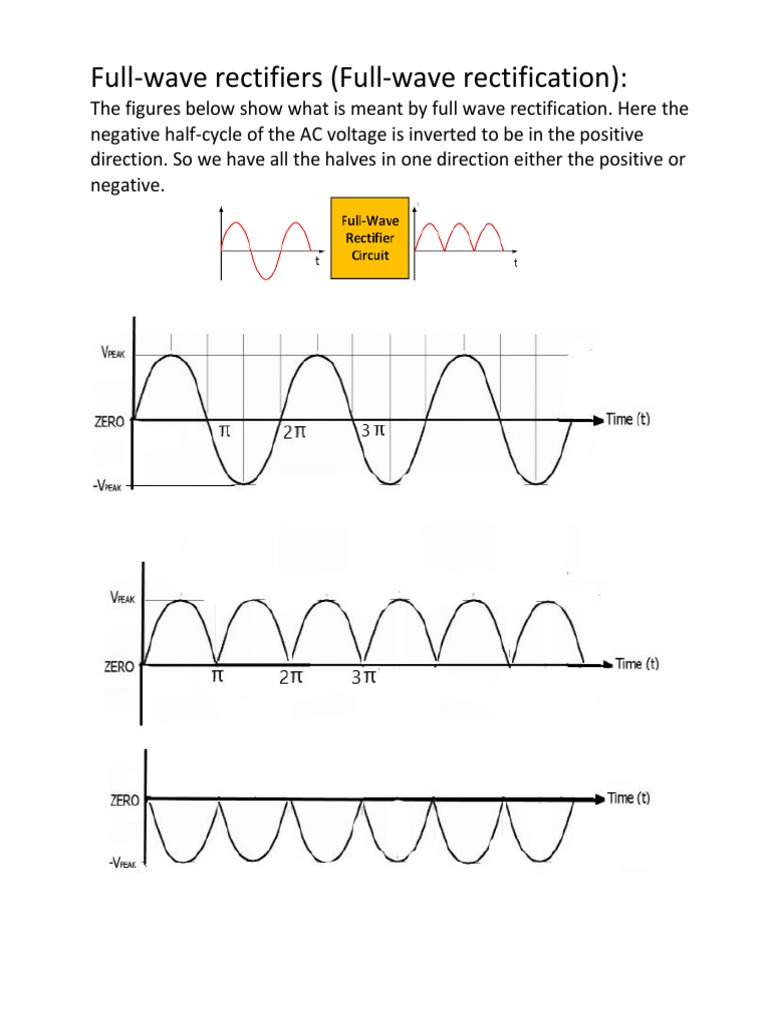 Full-Wave Rectifiers (Full-Wave Rectification) | PDF | Rectifier | Diode
