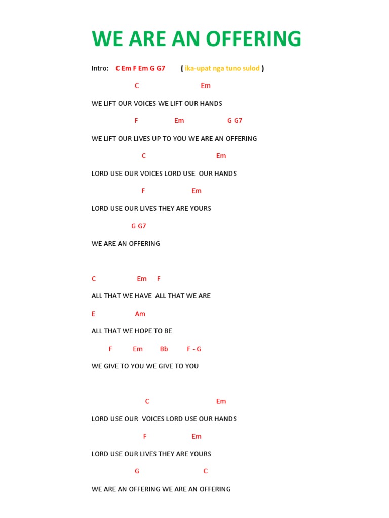 We Are An Offering | PDF