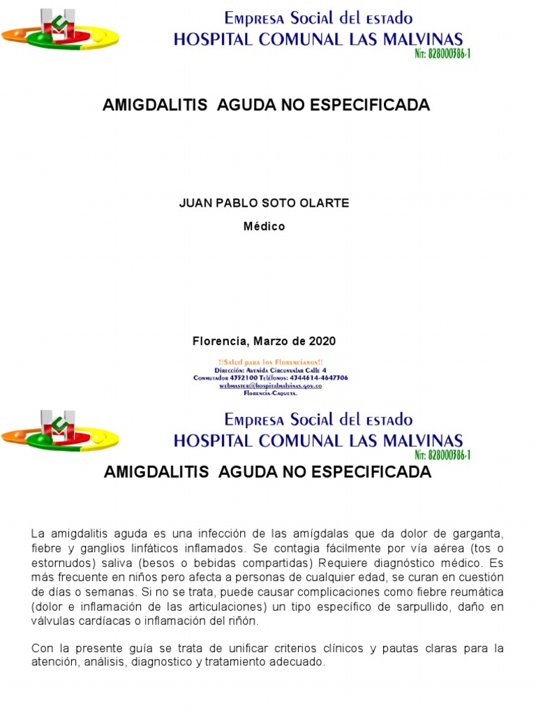Guía sobre Amigdalitis Aguda | PDF | Medicina | Enfermedades y trastornos
