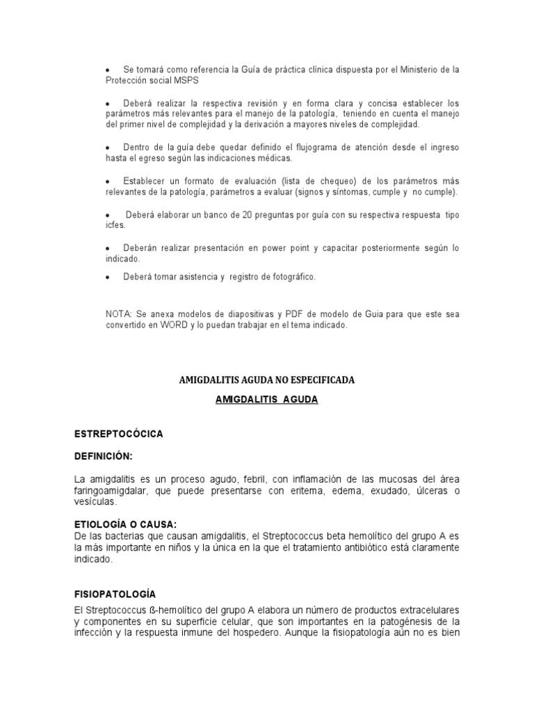 Guía Clínica para Amigdalitis Aguda | PDF | Diagnostico medico | Estreptococo