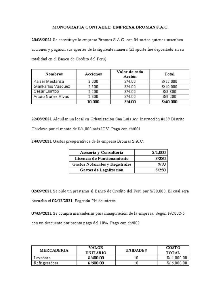 MONOGRAFIA INTEGRAL Contabilidad | PDF | Servicios financieros ...