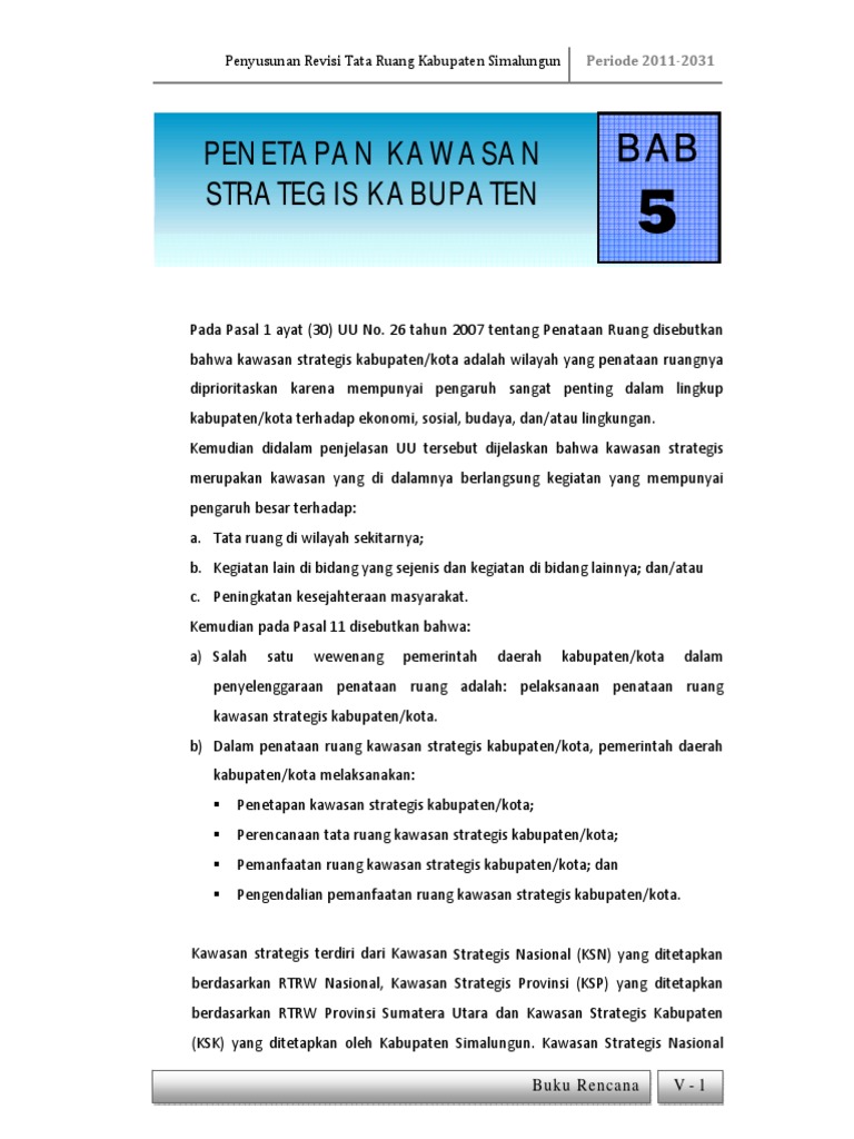 BAB5 - Kawasan Strategis | PDF | Sains & Matematika