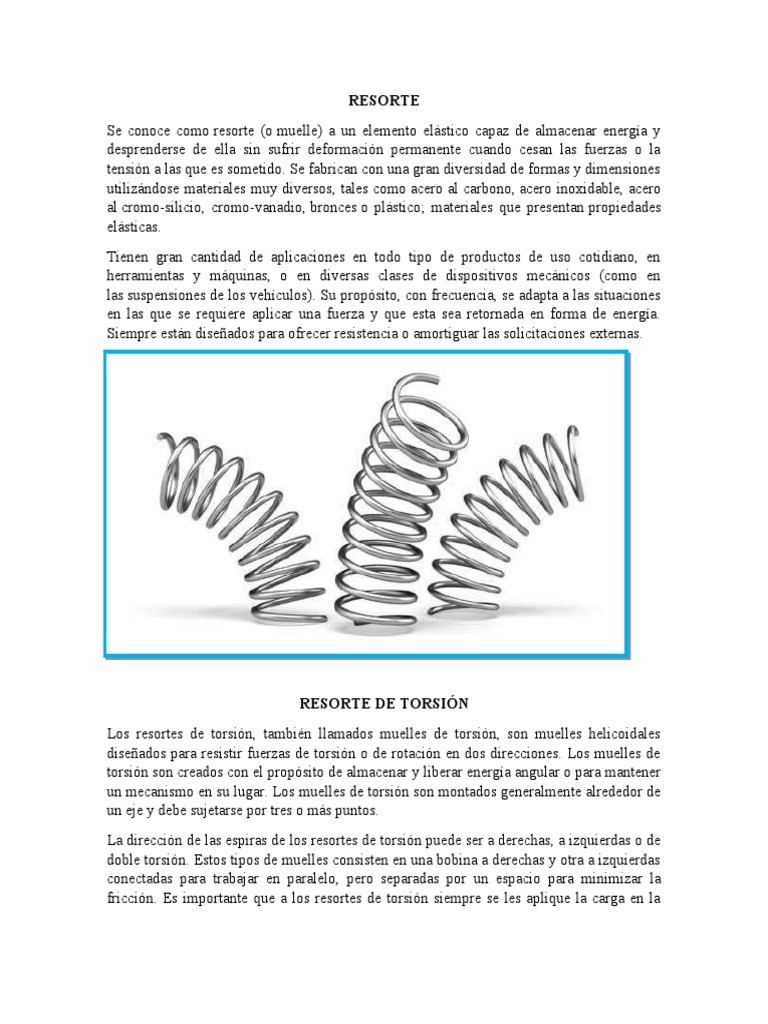 Tipos y Usos de Resortes Mecánicos | PDF | Fatiga (material ...