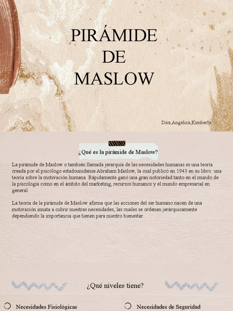 Piramide de Maslow | Descargar gratis PDF | Psicología Aplicada | Conceptos psicologicos