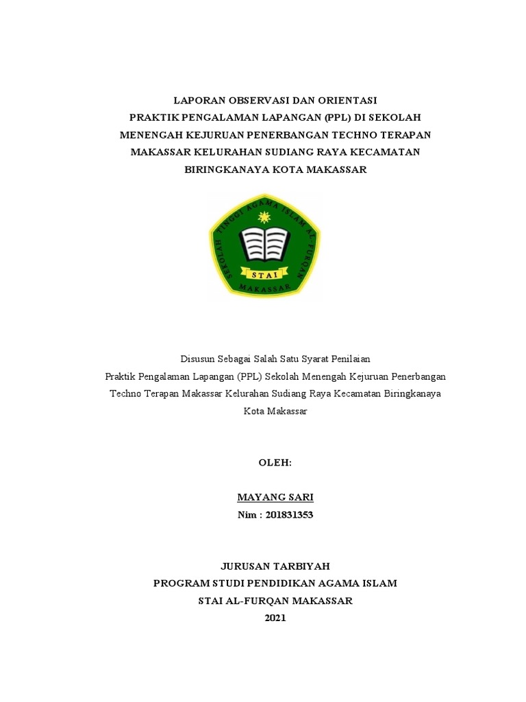 Contoh Laporan PPL | PDF