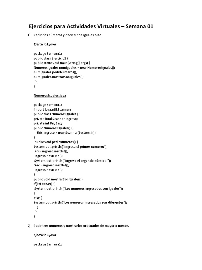 U1 S1 SoluciónActividad | PDF | Java (lenguaje de programación ...