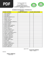 Homeroom PTA Meeting Attendance Sheet | PDF