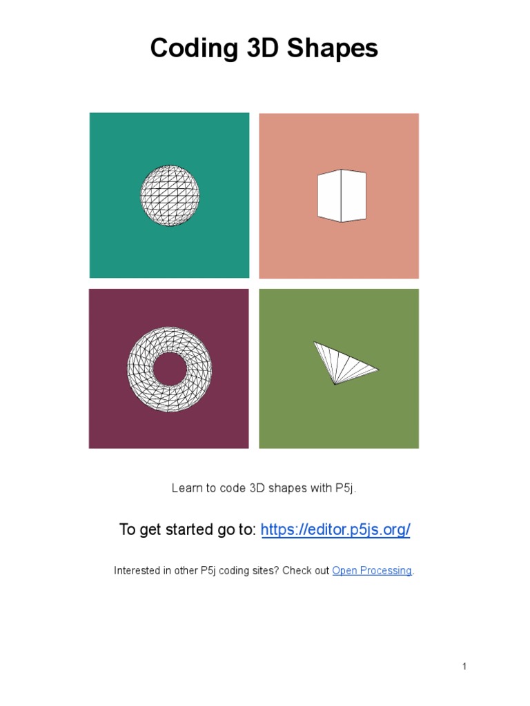 Coding 3 D Shapes | PDF | Rotation | Sphere
