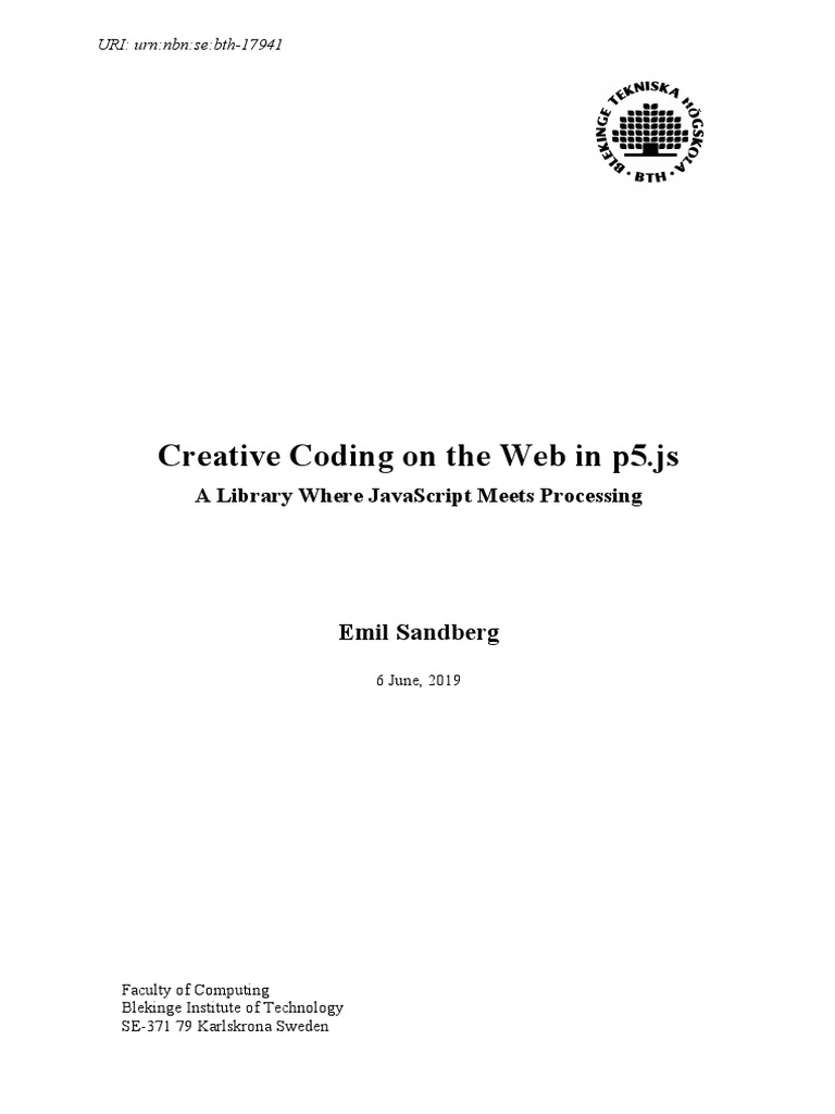 Processing Creative Coding with p5.js: A Literature Review | PDF