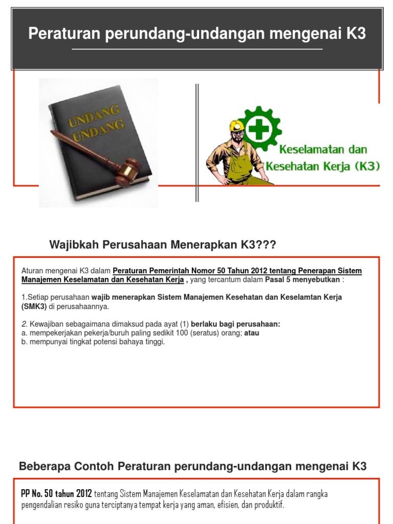 Peraturan Perundang-Undangan Mengenai K3 | PDF
