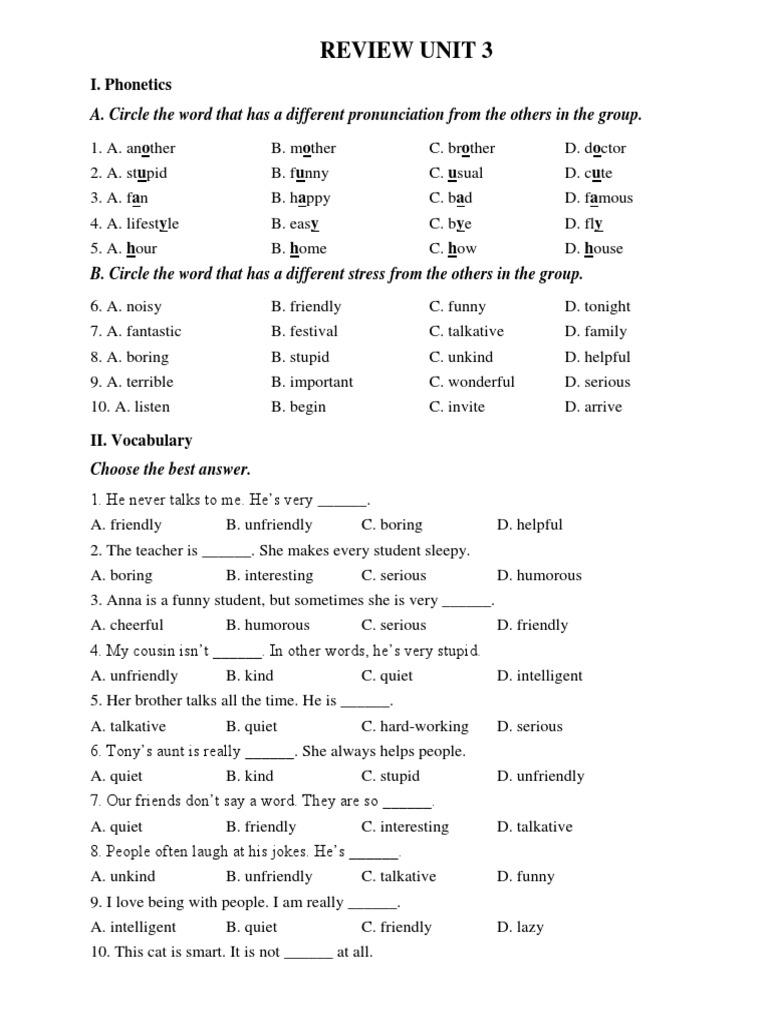 Ha1 - Review Unit 3 | PDF