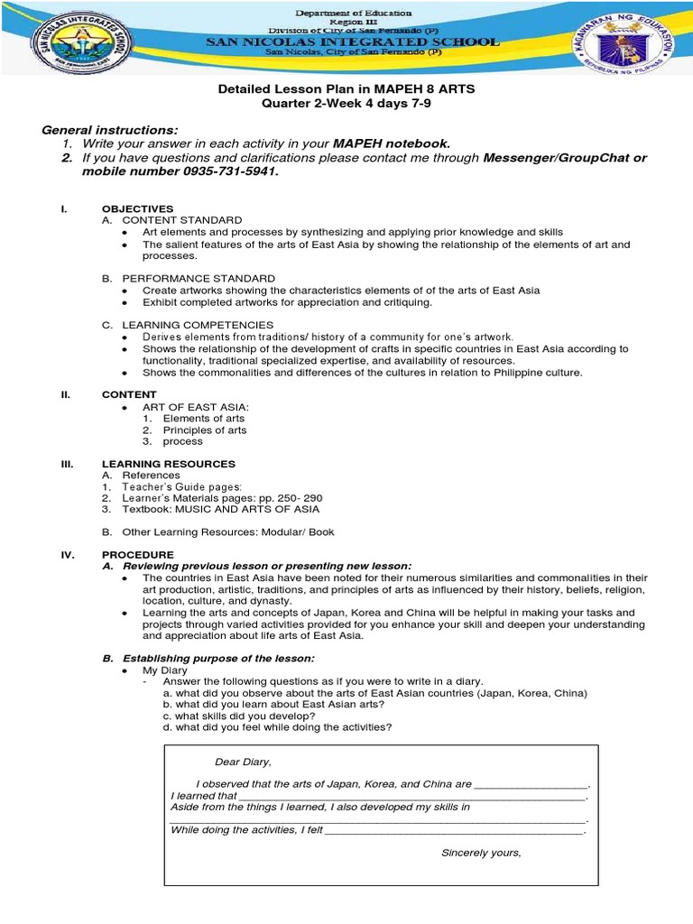 Write Your Answer in Each Activity in Your MAPEH Notebook | PDF | Origami | Paintings