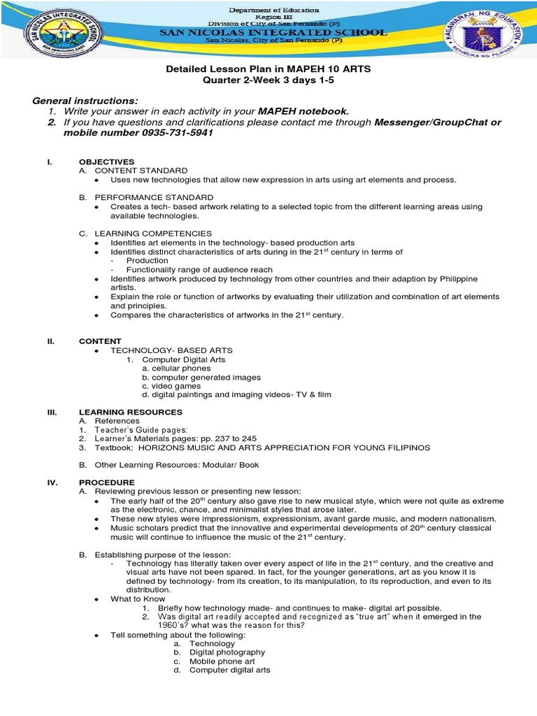 Write Your Answer in Each Activity in Your MAPEH Notebook | PDF | Mass ...