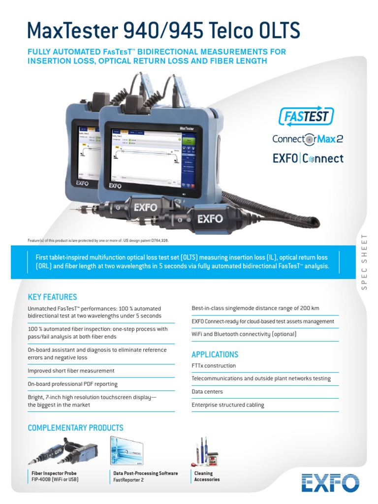 Spec Sheet - Maxtester 940 945 Telco Olts - v4 - en | PDF | Automation ...
