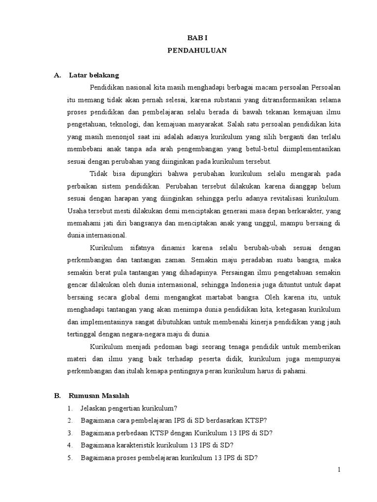 BAB I Pendahuluan Ips | PDF