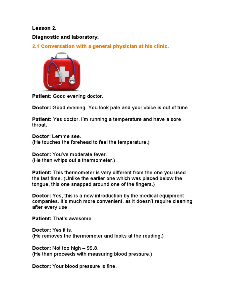 Unit 4 - Lesson 2 | PDF | Physician | Patient